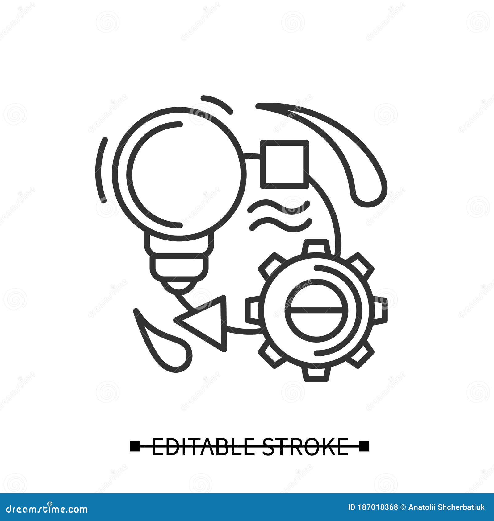 Creative Process Icon. Idea Realization Vector Illustration. Stock ...