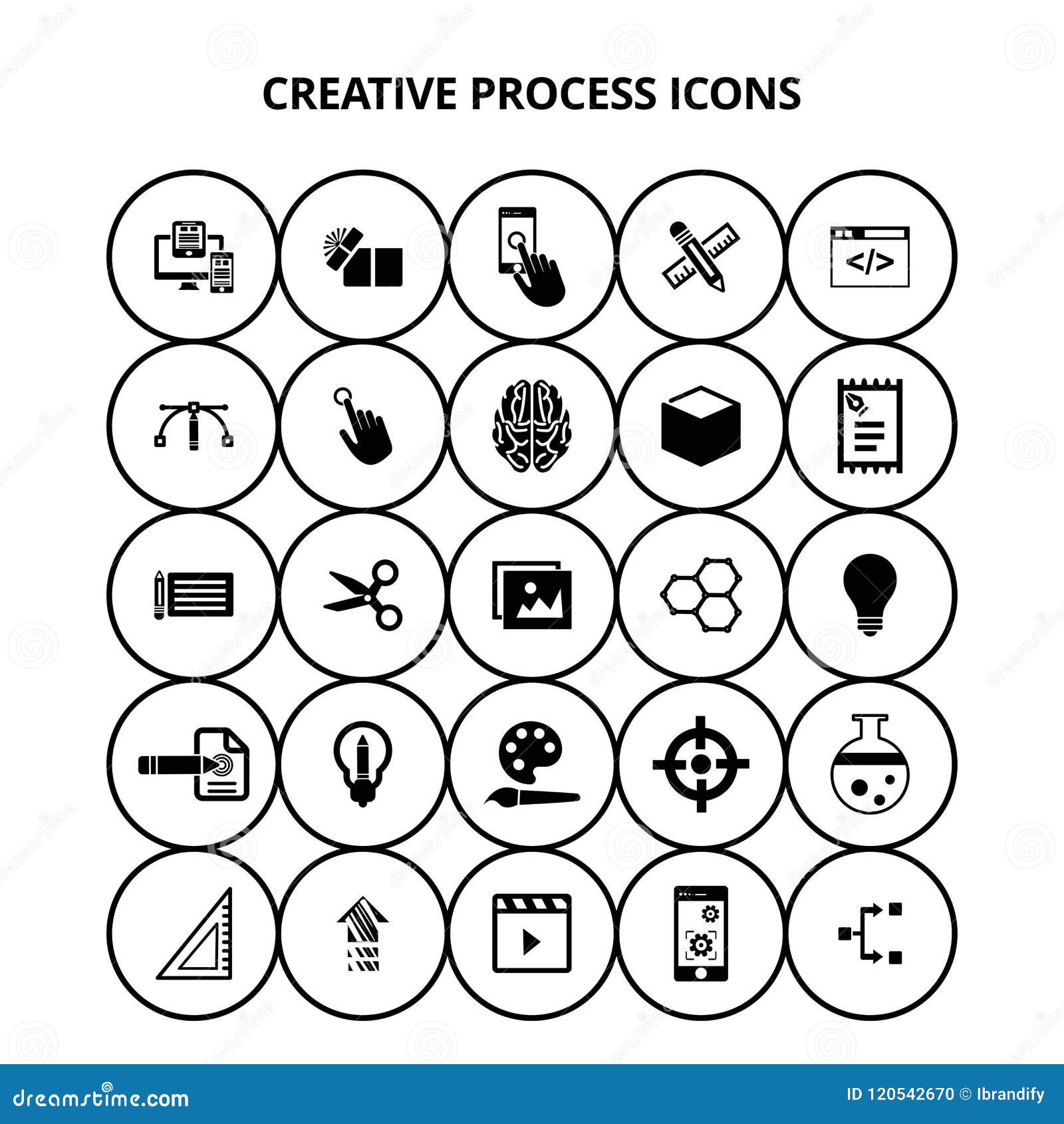 Creative Process Icons stock vector. Illustration of business - 120542670