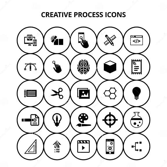 Creative Process Icons stock vector. Illustration of business - 120542670