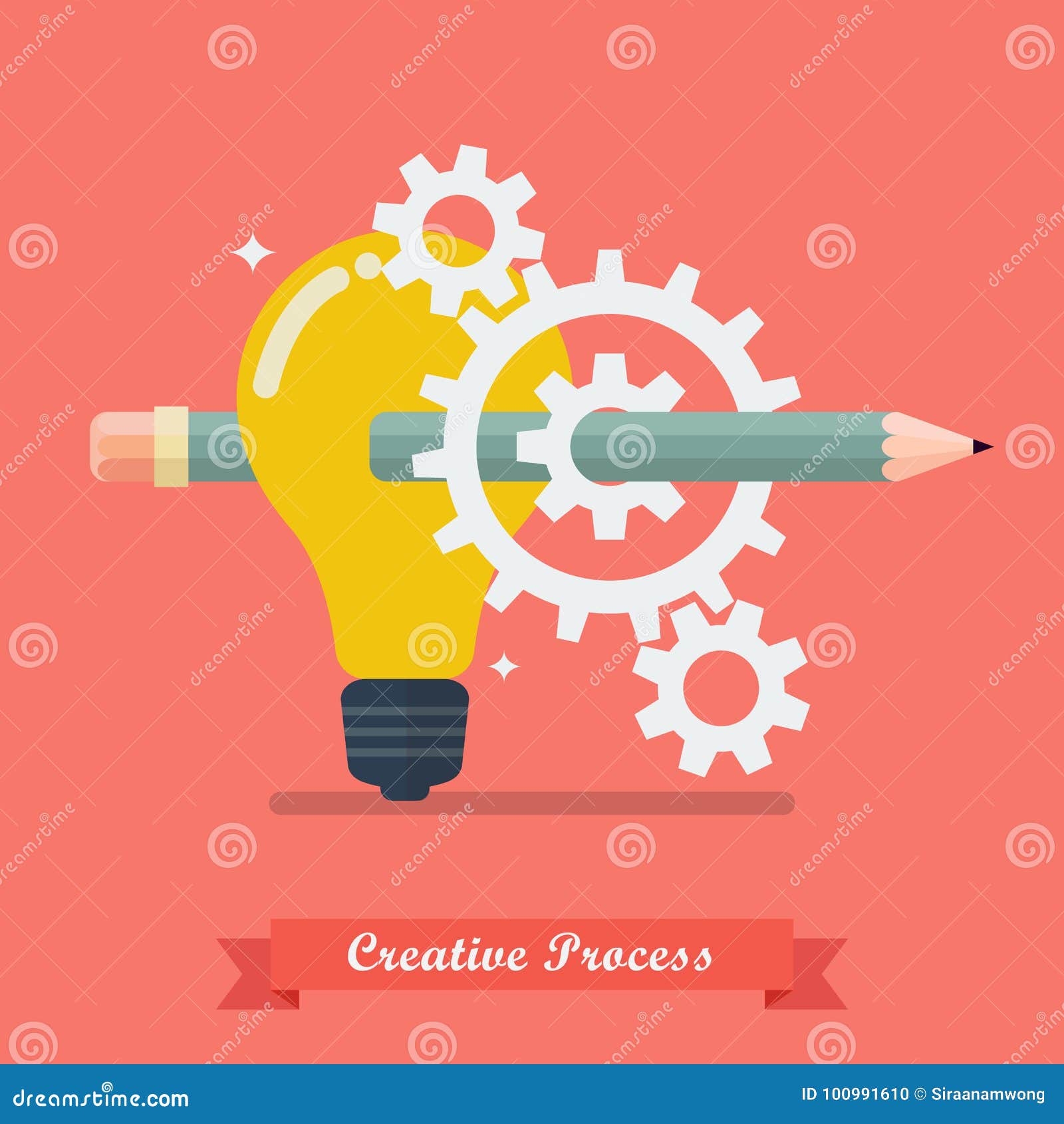 Creative Process Idea Concept Stock Vector - Illustration of flat ...
