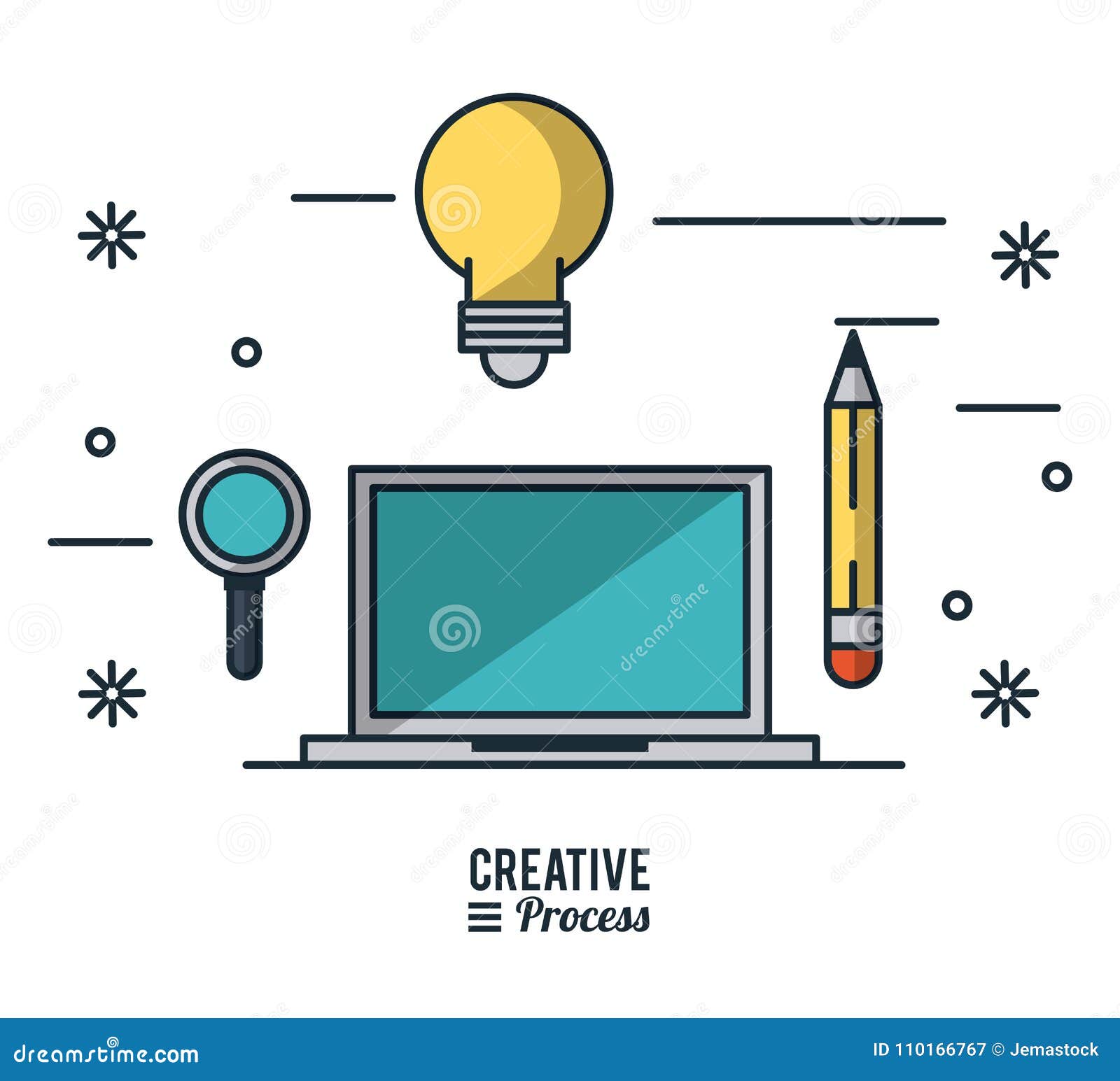 Creative Process Infographic Stock Vector - Illustration of branding ...