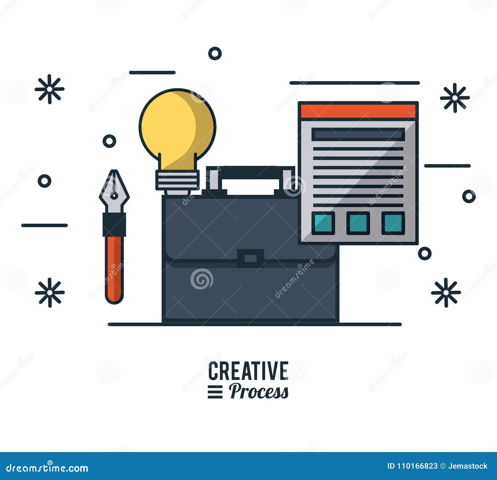 Creative Process Infographic Stock Vector - Illustration of marketing ...