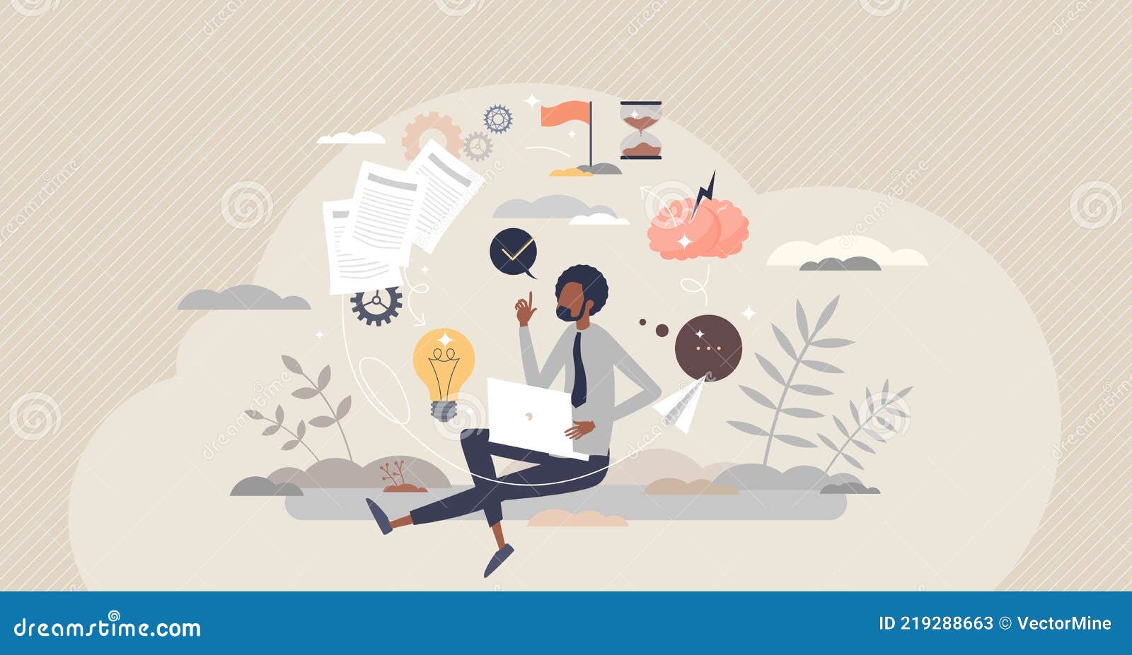 Creative Process and Innovative Idea Project Thinking Tiny Person ...