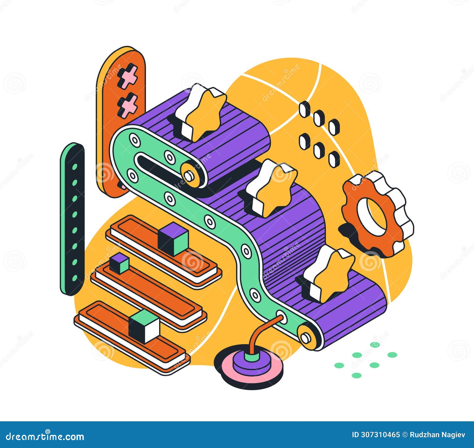 Creative Process Isometric Linear Metaphor Vector Stock Vector ...