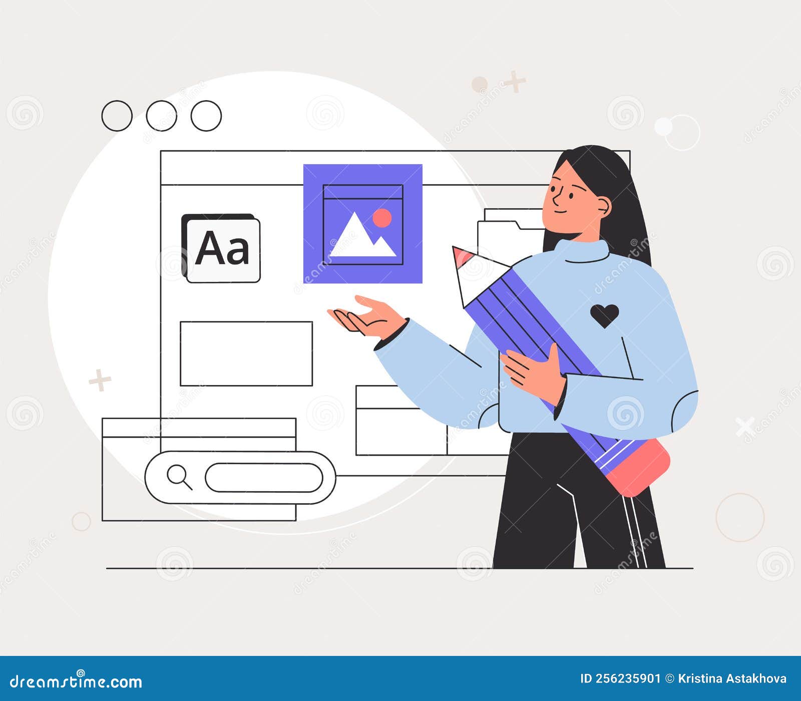 Creative Process of Making Vector Illustration for Web Ui Design ...