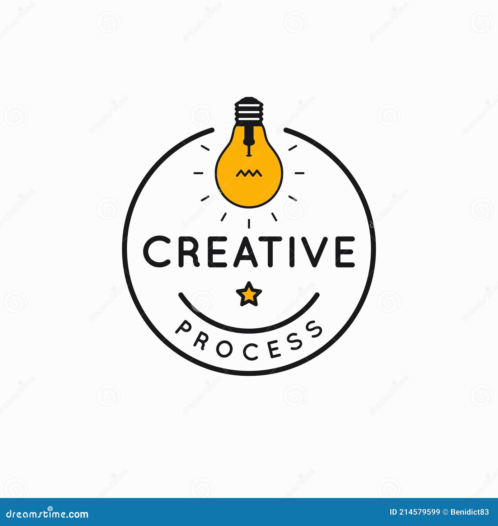 Creative Process Rounded Linear Idea Logo on White Stock Vector ...