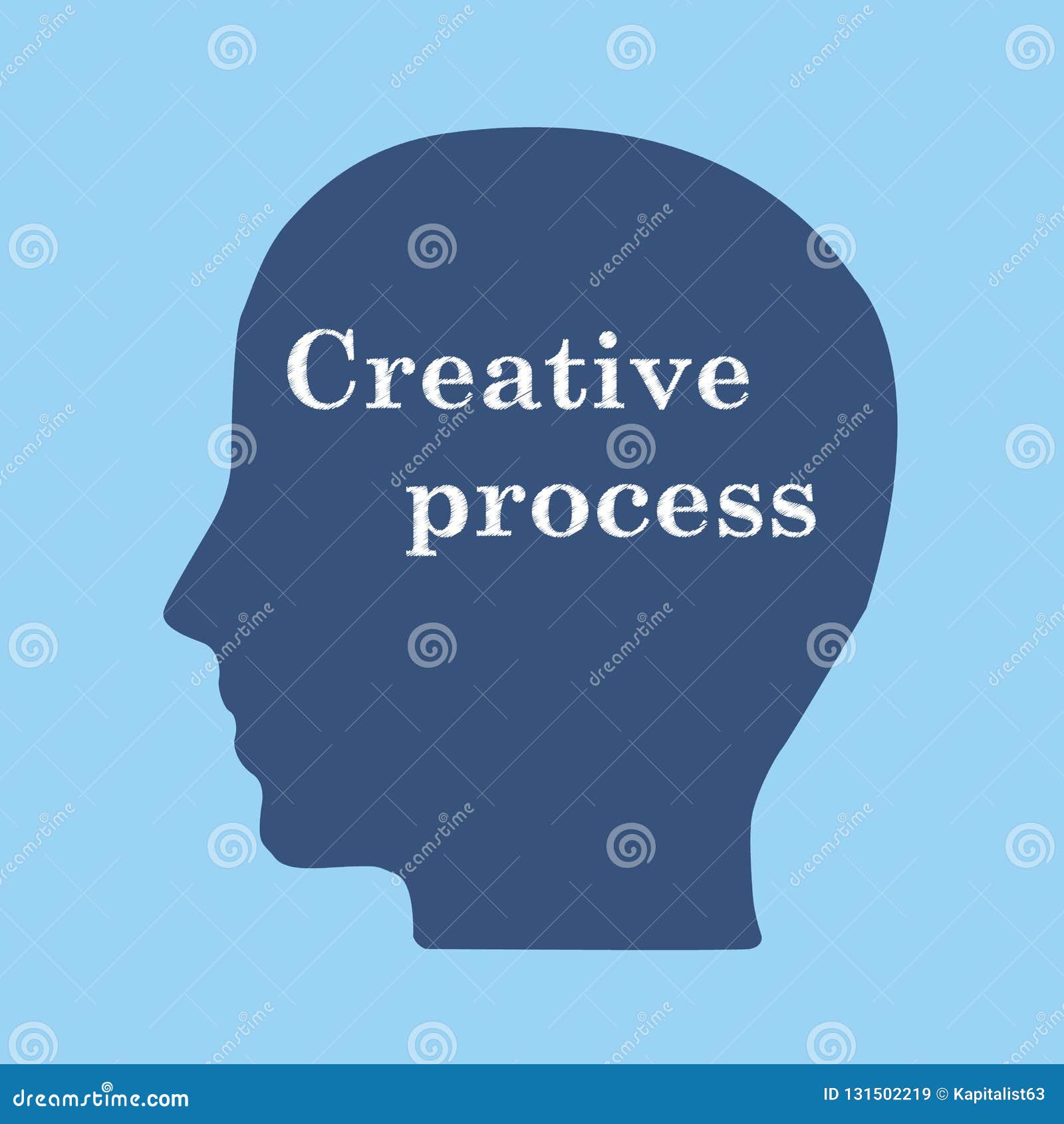 Creative Process on Silhouette Vector Illustration Stock Vector ...