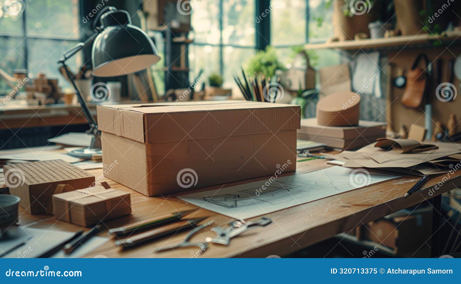 Creative Process Unveiled: Designer S Desk with Craft Paper, Sketching ...