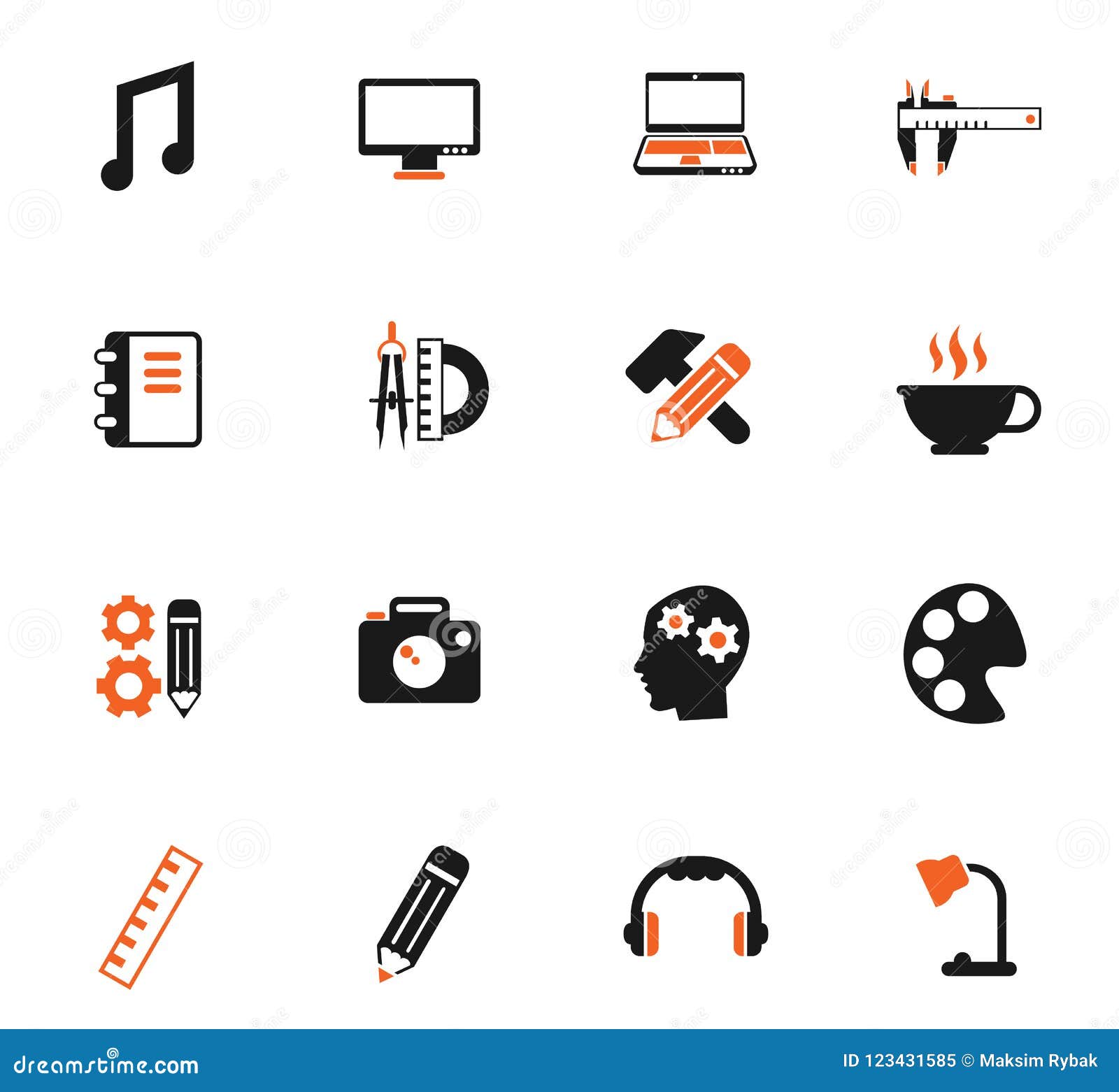 Creative Process Color Icon Set Stock Vector - Illustration of process ...