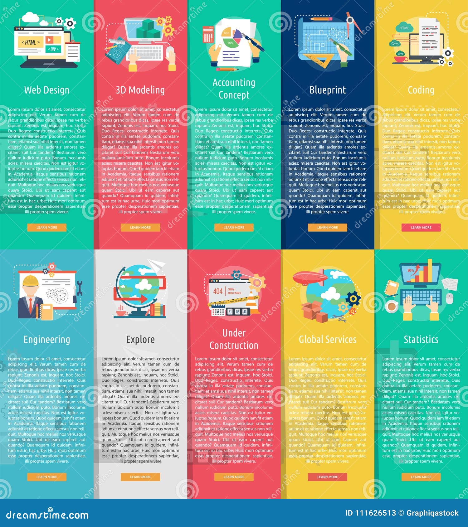 Creative Process Vertical Banner Concept Stock Vector - Illustration of ...