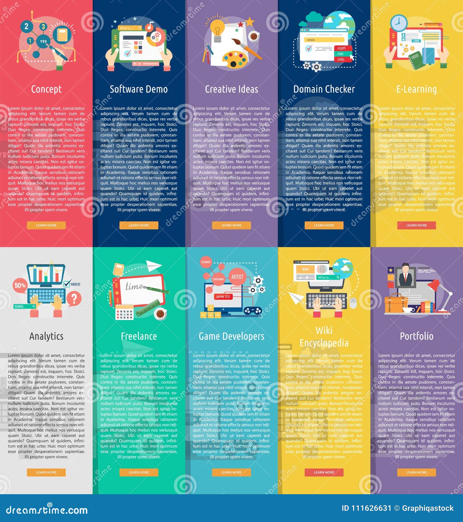 Creative Process Vertical Banner Concept Stock Vector - Illustration of ...