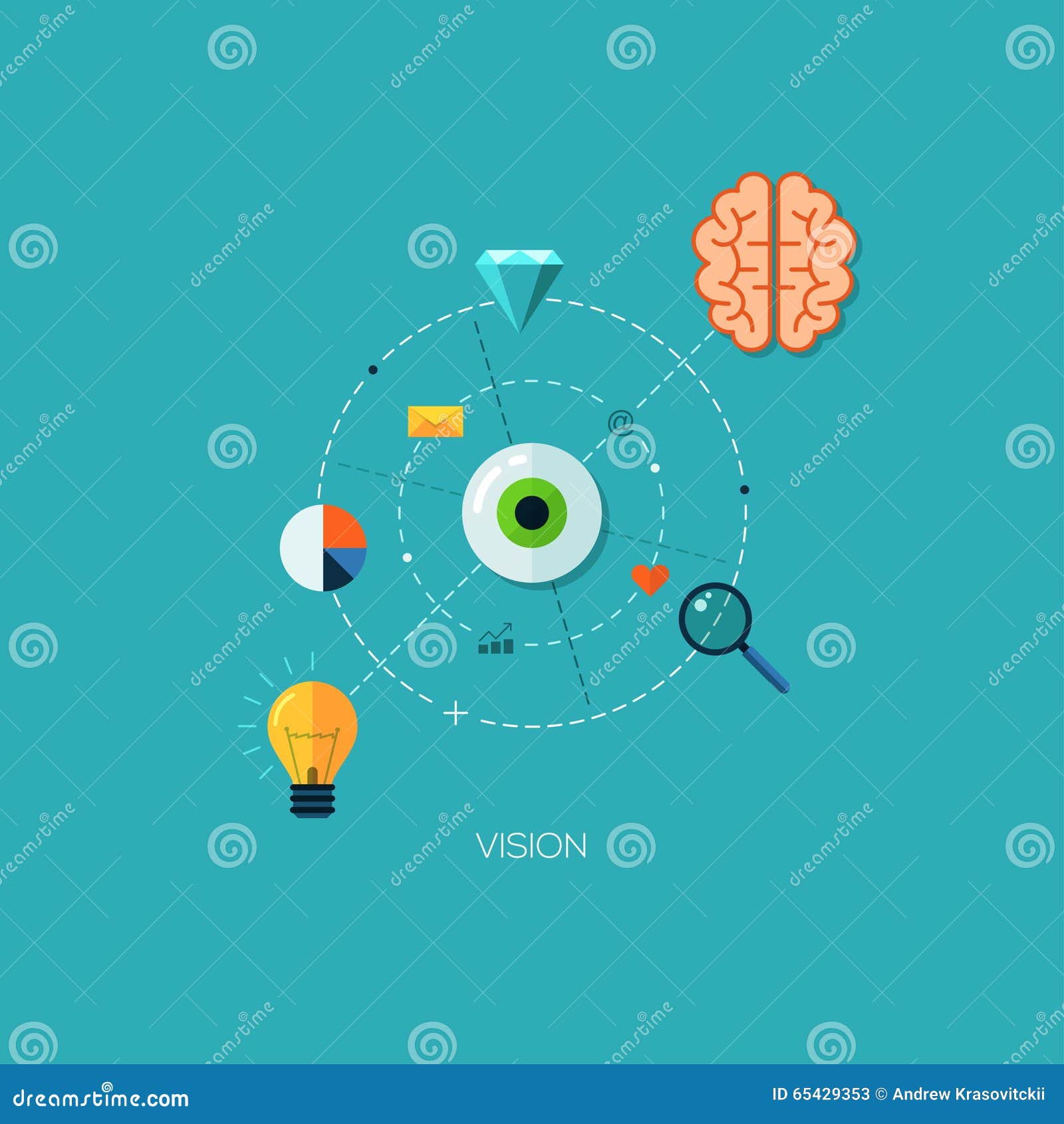 Creative Process Vision Flat Web Infographic Technology Online Service ...