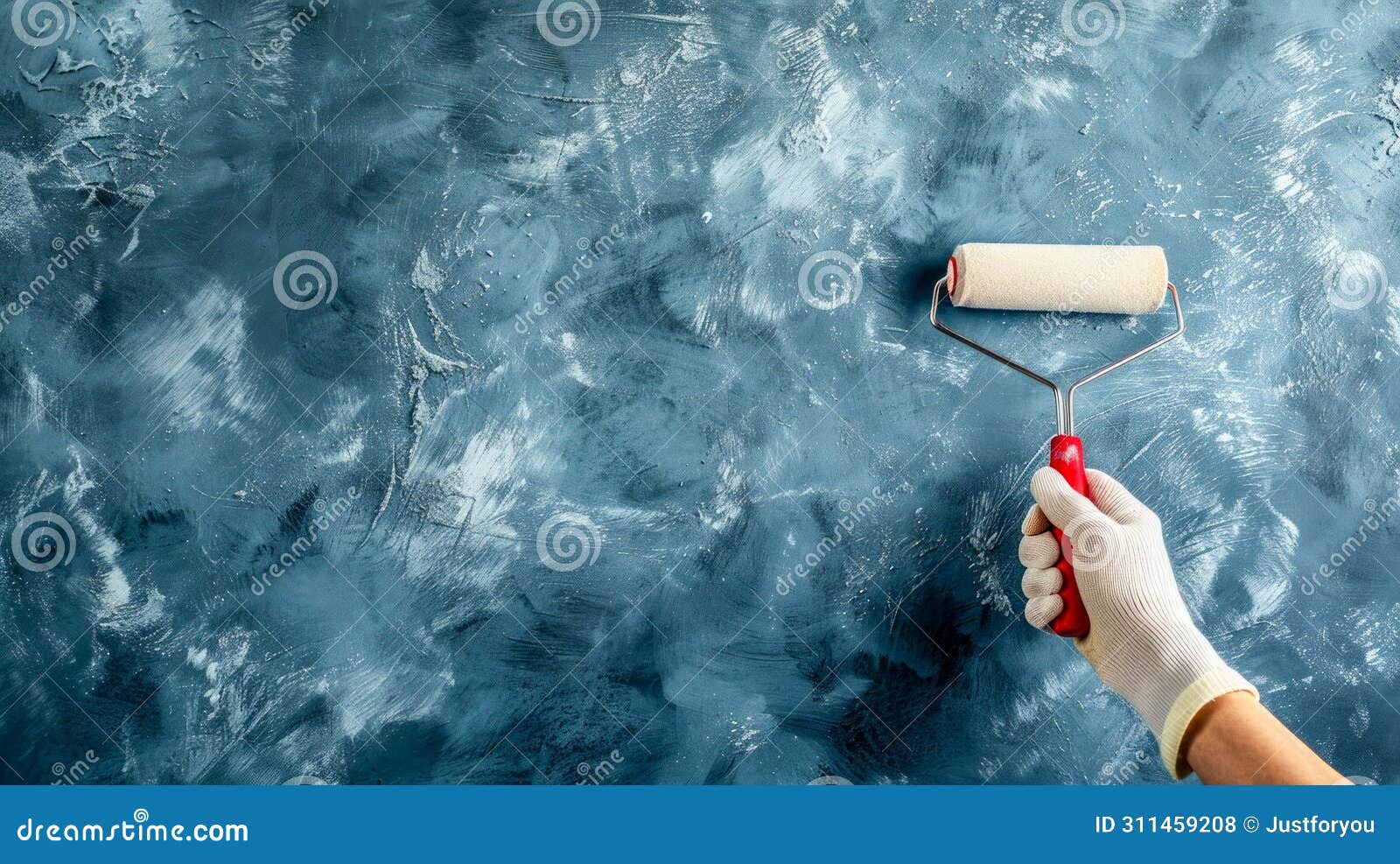 Creative Process of Wall Painting with Textured Effects. Generative Ai ...