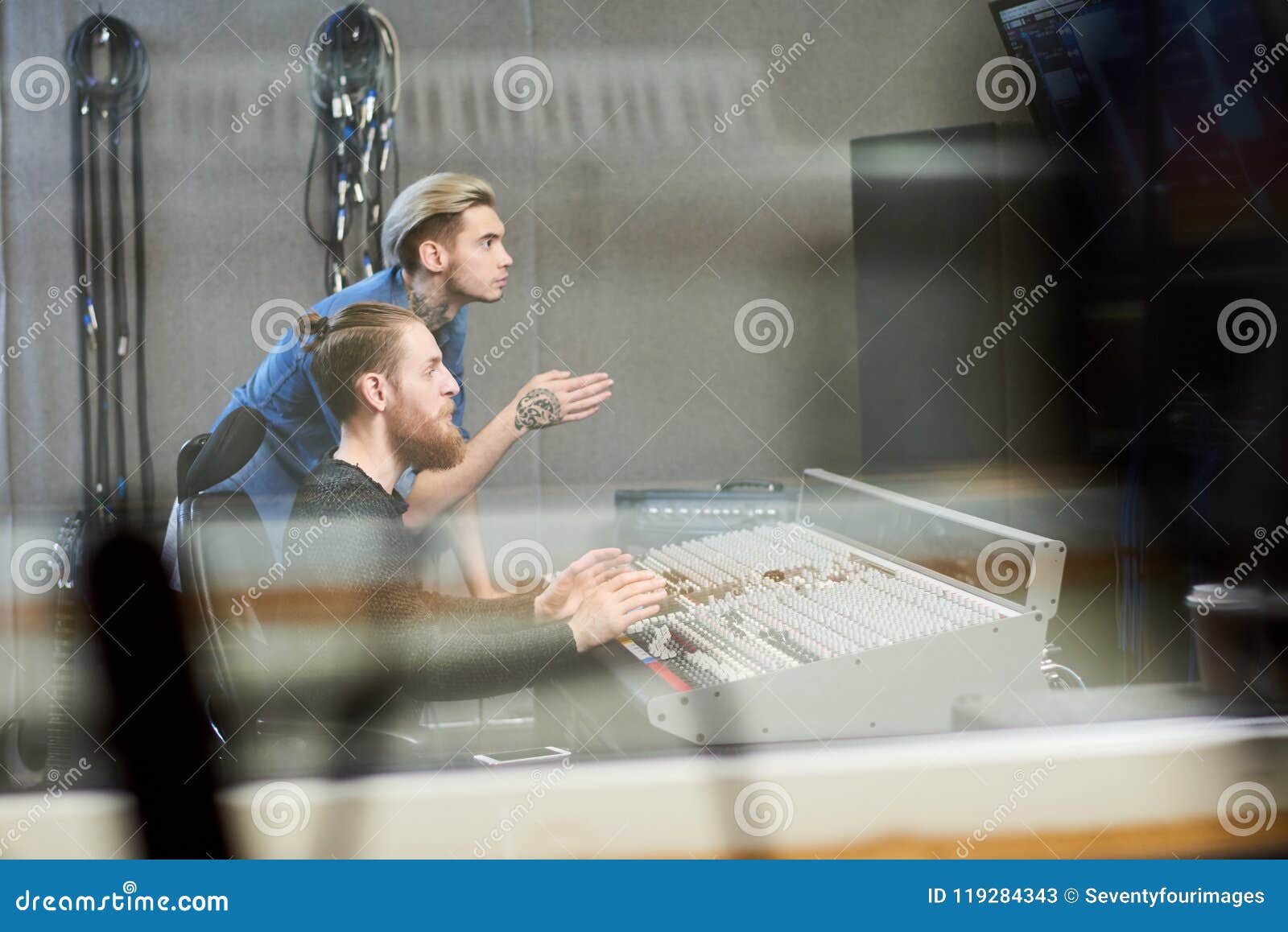 Creative Producers Making Music in Studio Stock Image - Image of ...