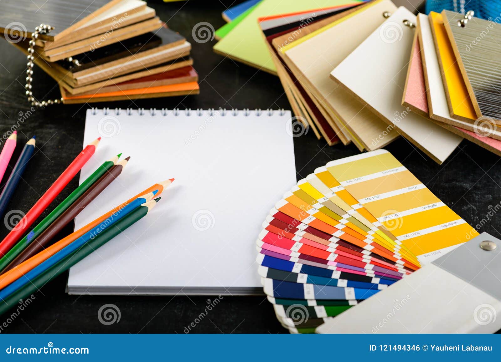 Creative Professional Modern Designer Workplace in the Office. O ...