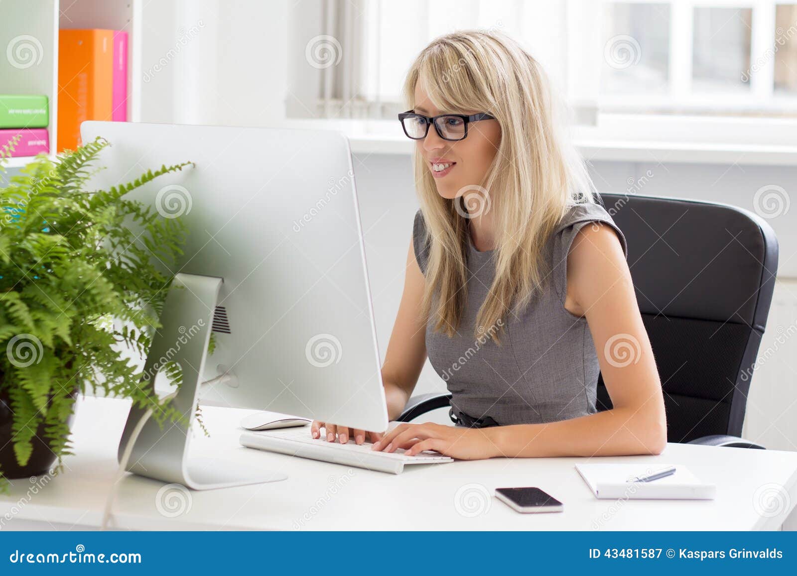 Creative Professional Woman Working with the Computer Stock Image ...