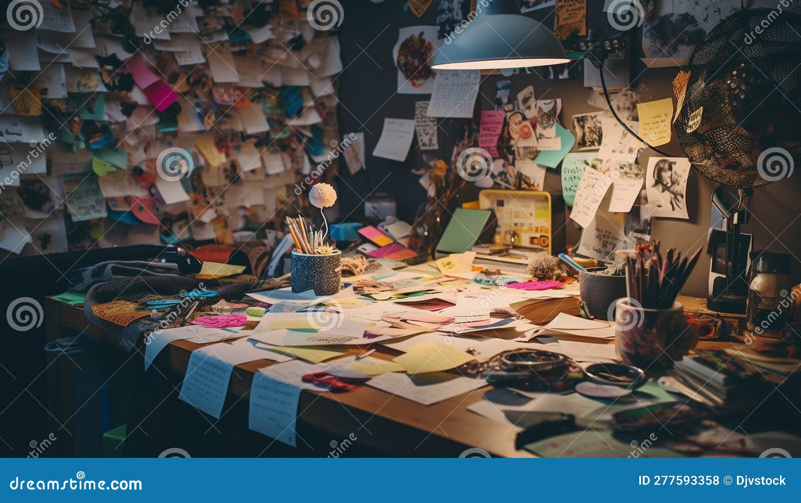 Creative Professionals Working in a Messy, Colorful Design Studio ...