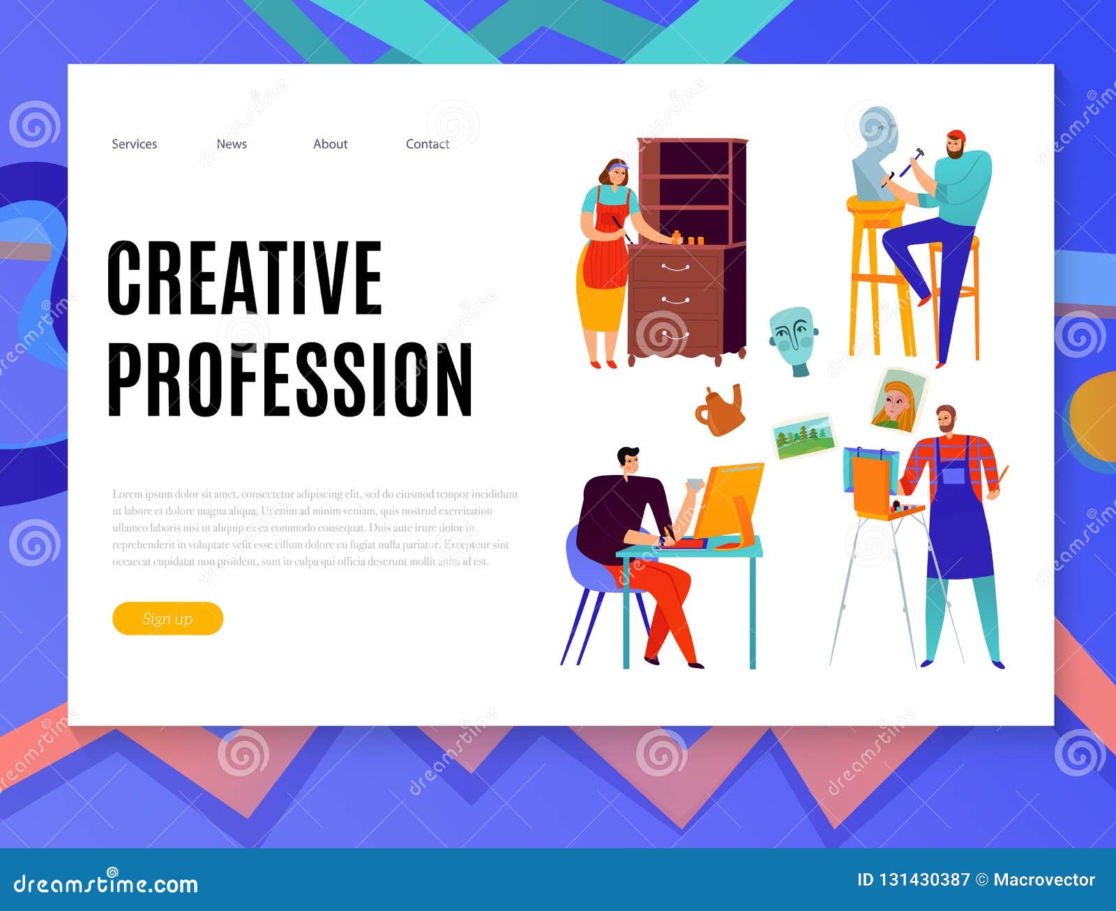 Creative Professions Web Banner Stock Vector - Illustration of concept ...