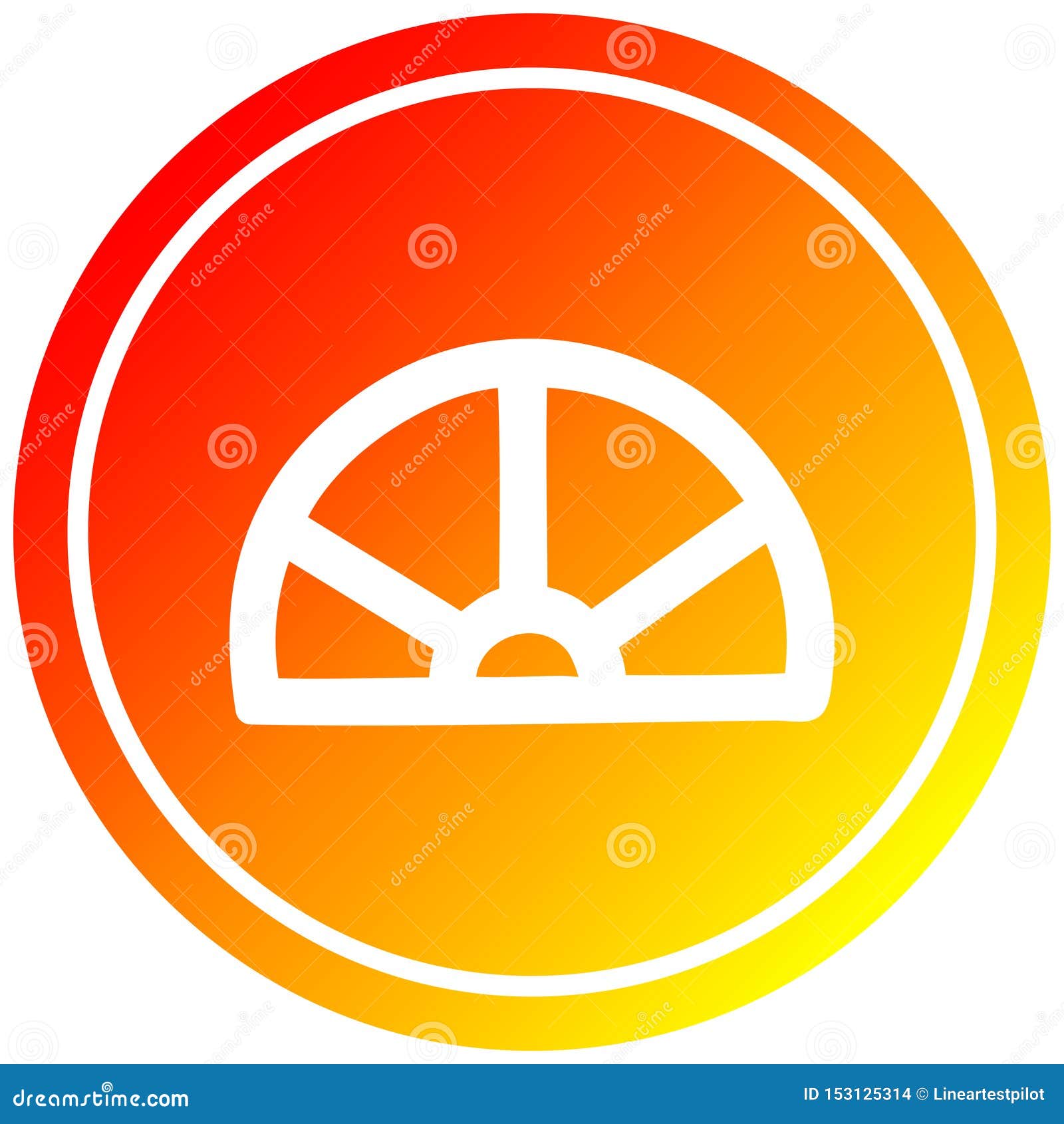Protractor Circular Scale Bar Overlay Vector Illustration ...