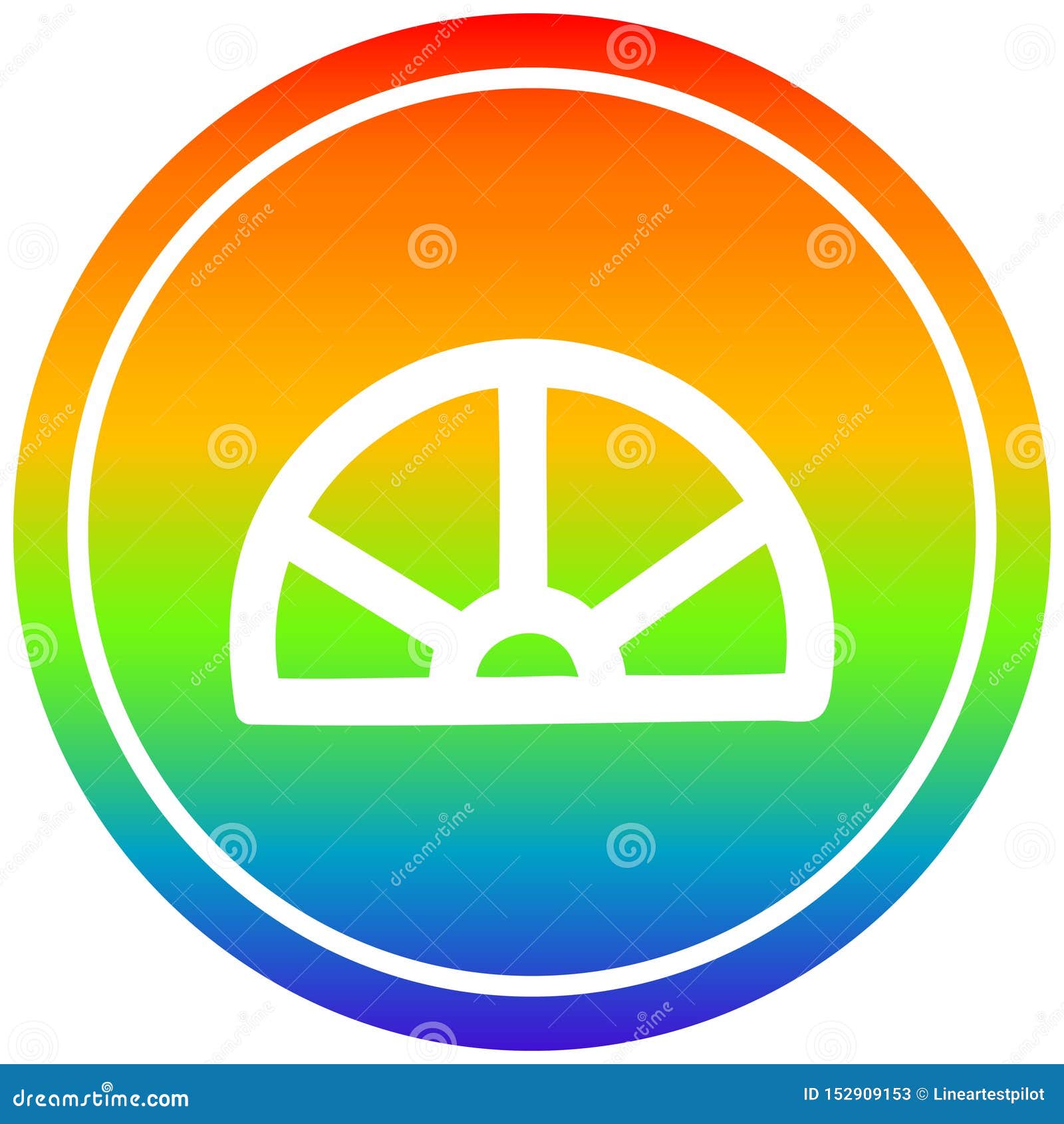 A Creative Protractor Math Equipment Circular in Rainbow Spectrum Stock ...