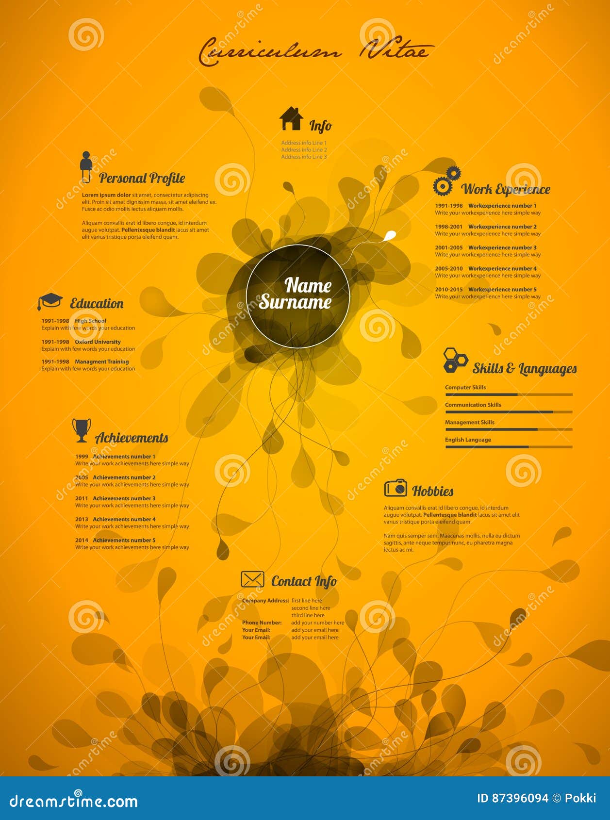 Creative, Purple Color CV / Resume Template. Stock Vector ...