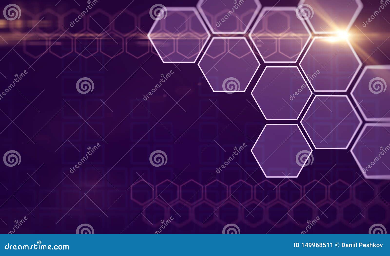 Purple Hexagonal Pixel Map Of USA. Vector Illustration United States ...