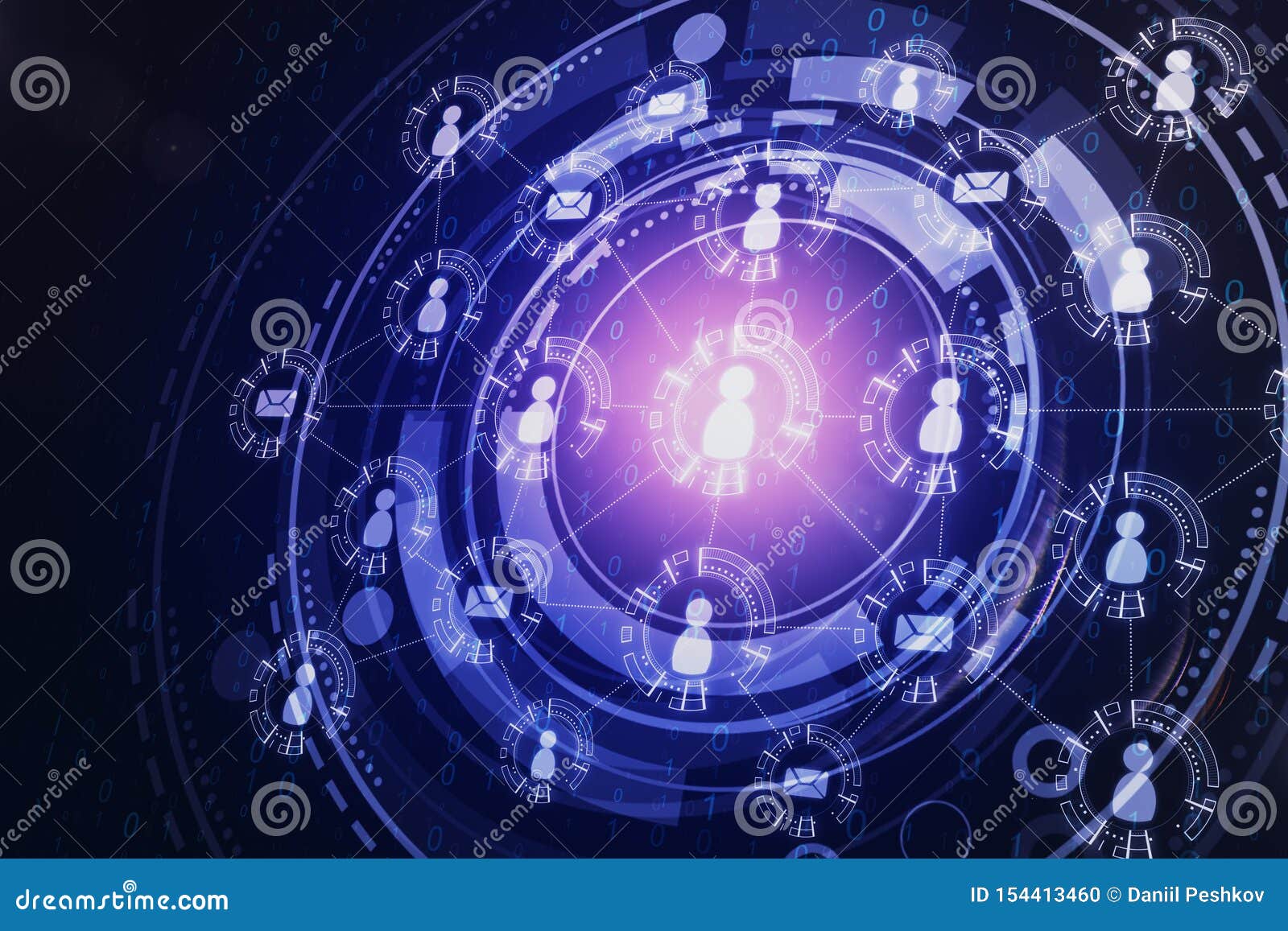 Creative Purple Social Network Stock Illustration - Illustration of ...