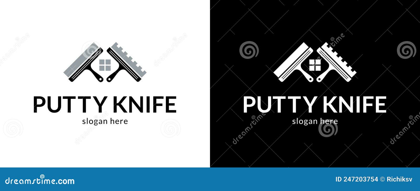 Creative putty knifes logo stock vector. Illustration of plaster ...