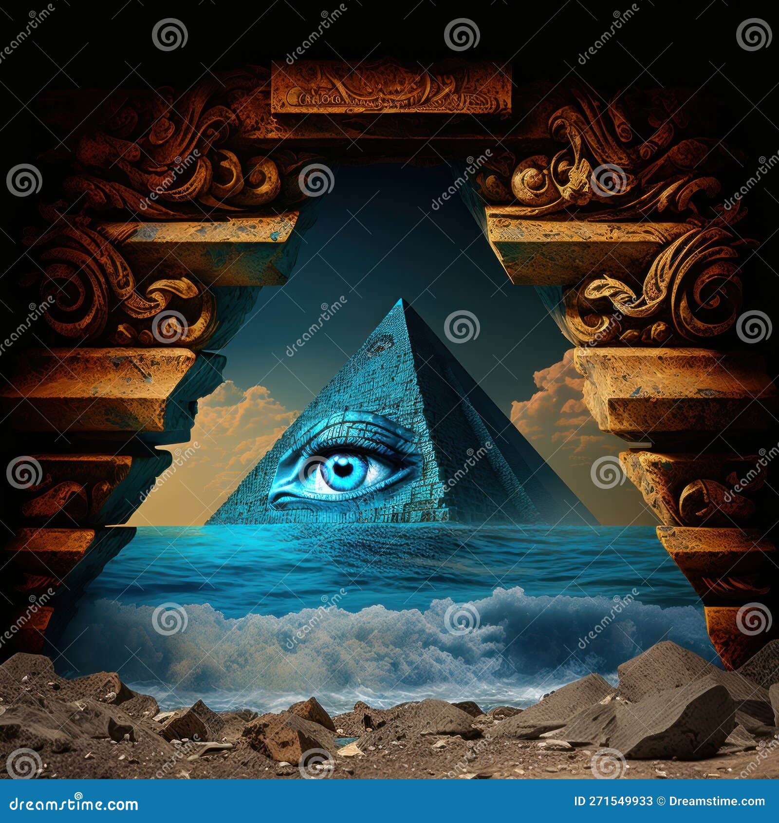 Creative Pyramids Design Image Illustration Image Generative AI Stock ...