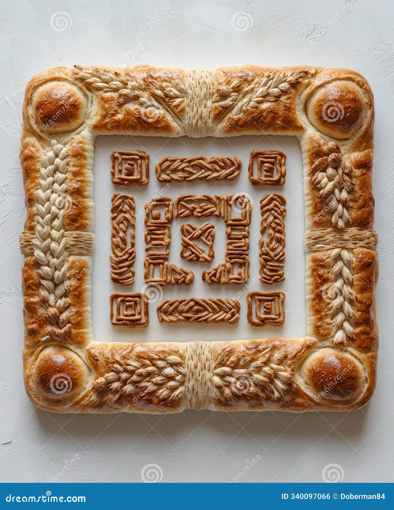 Creative QR Code Made of Intricately Designed Bread with Buns and ...