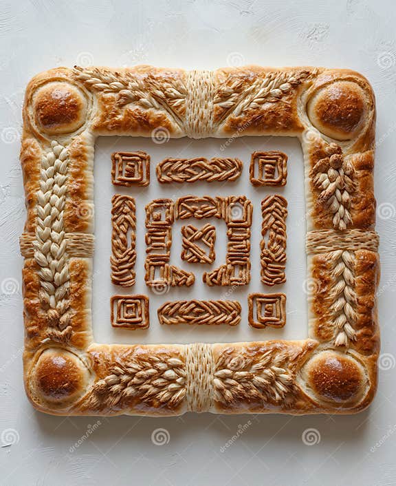 Creative QR Code Made of Intricately Designed Bread with Buns and ...