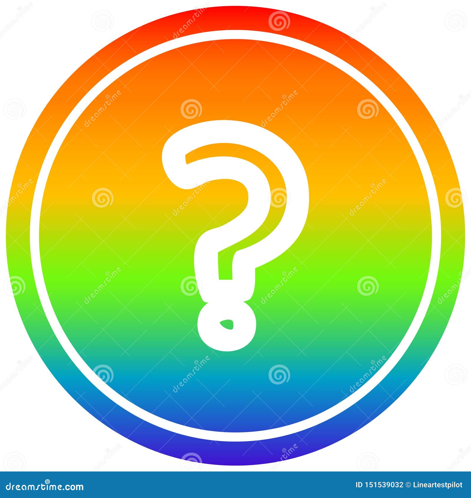 A Creative Question Mark Circular In Rainbow Spectrum Vector ...