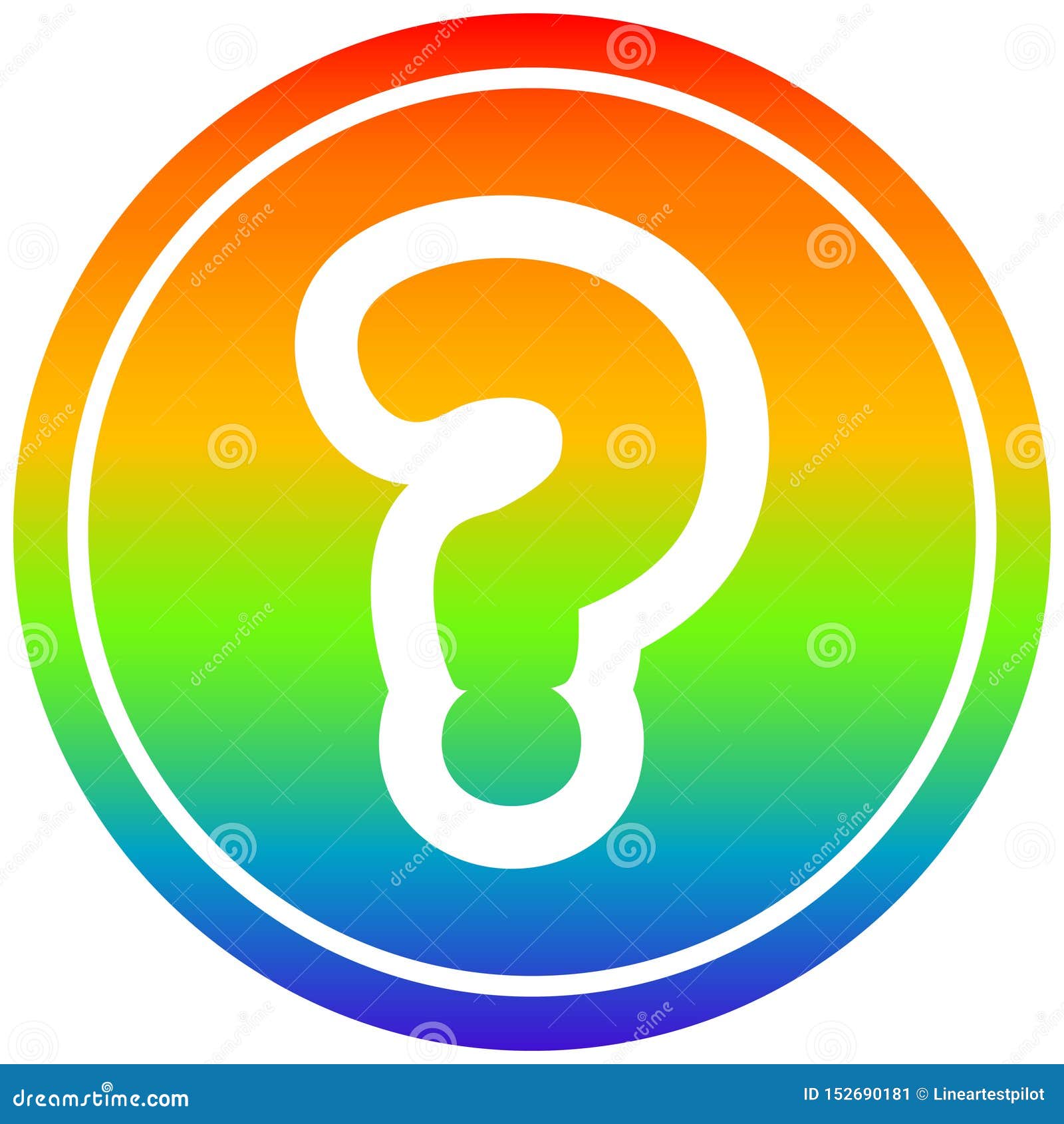 A Creative Question Mark Circular In Rainbow Spectrum Vector ...