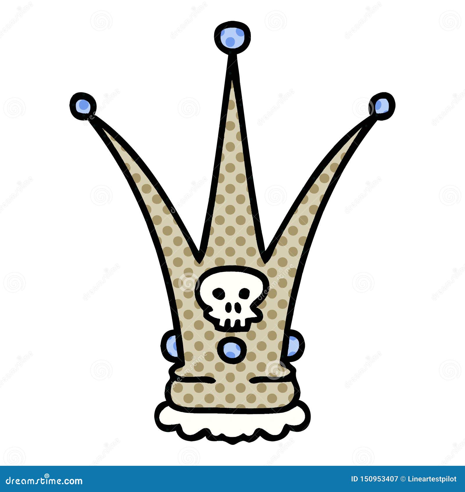 A Creative Quirky Comic Book Style Cartoon Death Crown Stock Vector ...