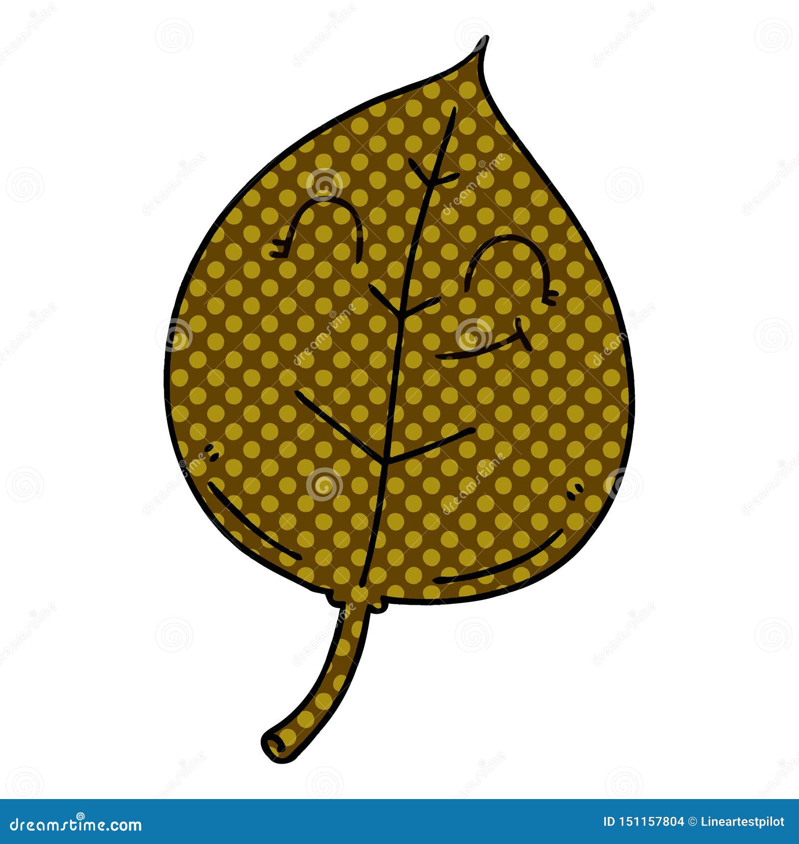 A Creative Quirky Comic Book Style Cartoon Happy Leaf Stock Vector ...