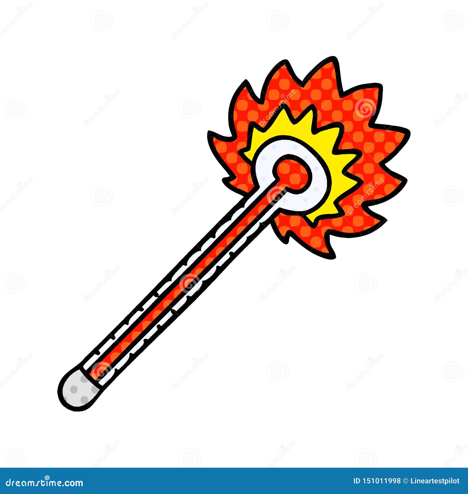 A Creative Quirky Comic Book Style Cartoon Hot Thermometer Stock Vector ...