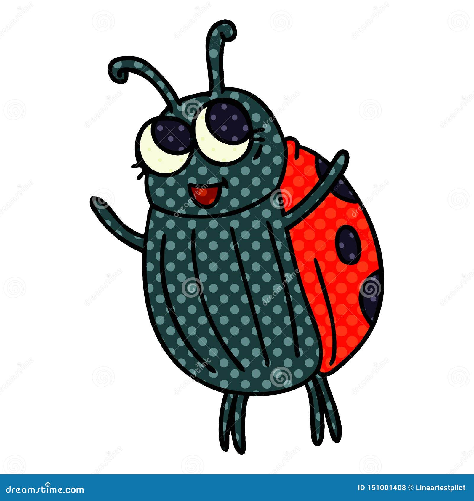A Creative Quirky Comic Book Style Cartoon Ladybird Stock Vector ...