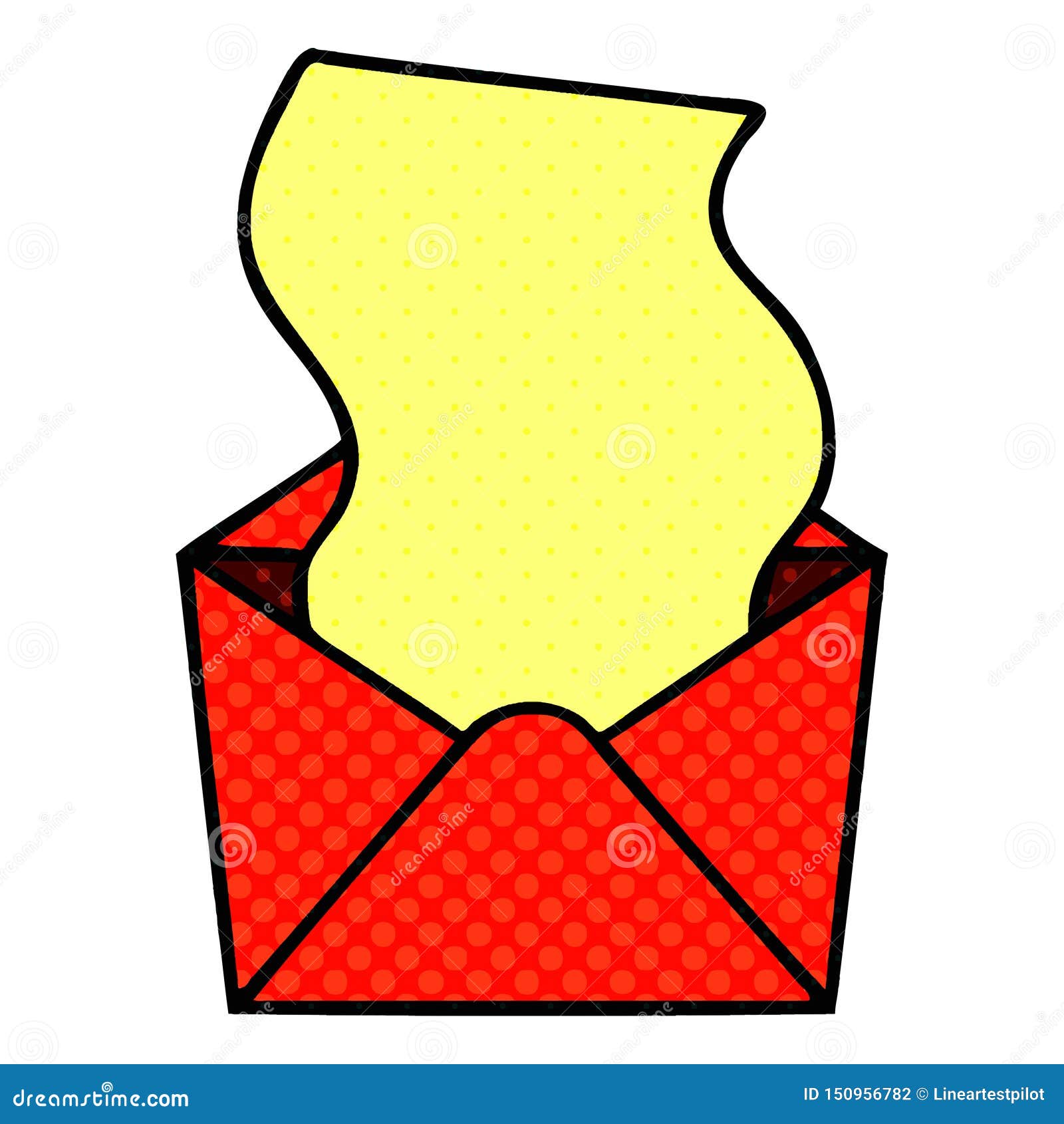 A Creative Quirky Comic Book Style Cartoon Letter and Envelope Stock ...