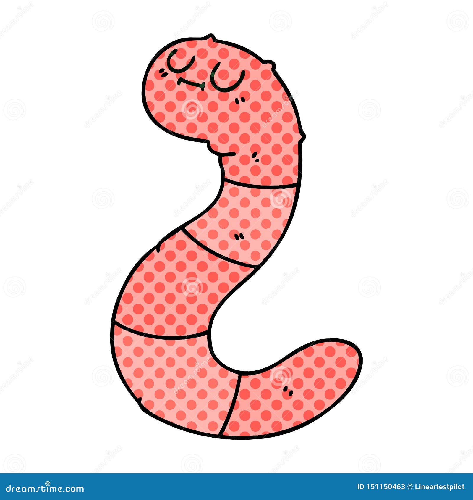 A Creative Quirky Comic Book Style Cartoon Worm Stock Vector ...