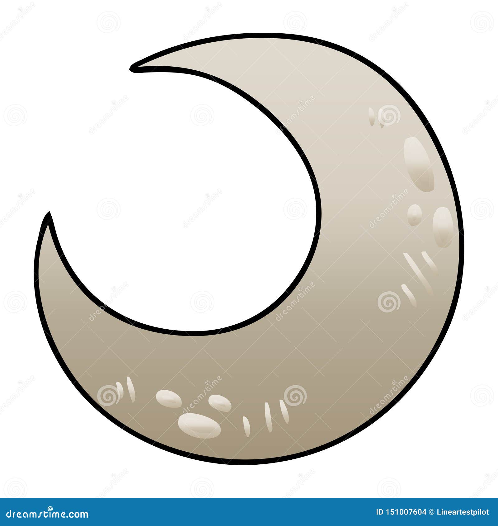 A Creative Quirky Gradient Shaded Cartoon Crescent Moon Stock Vector ...