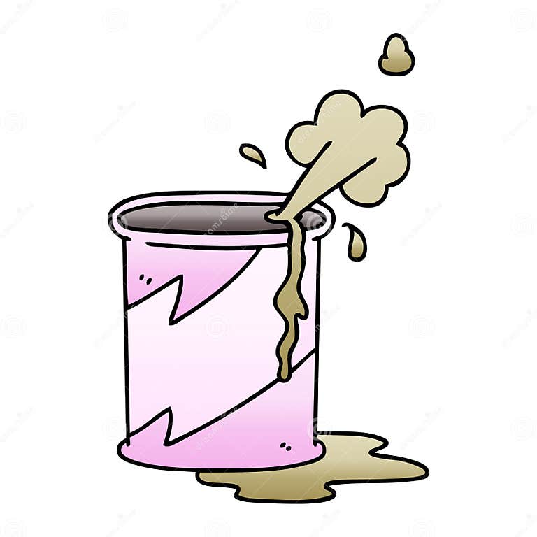 A Creative Quirky Gradient Shaded Cartoon Exploding Soda Can Stock ...