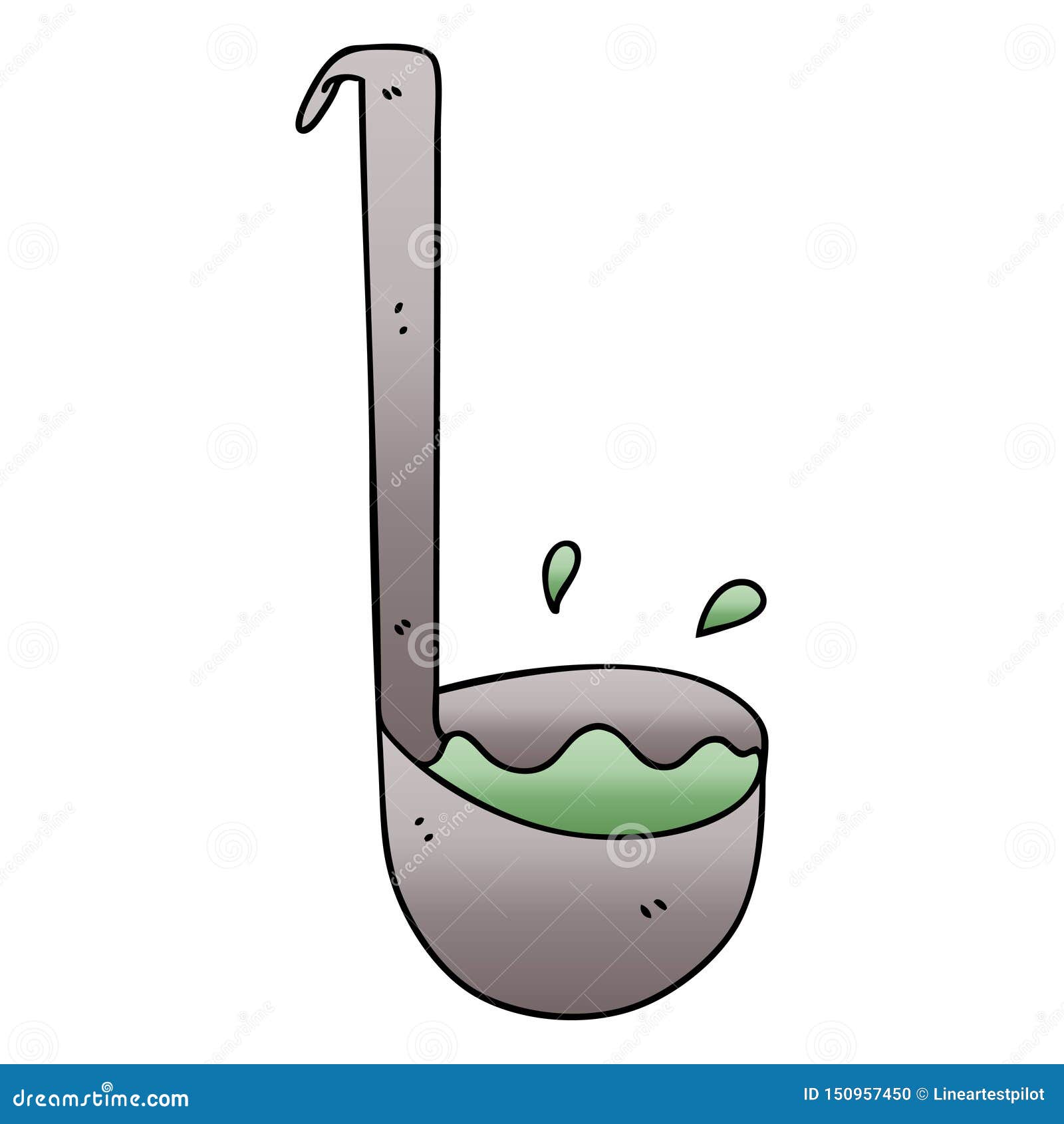 A Creative Quirky Gradient Shaded Cartoon Ladle Stock Vector ...
