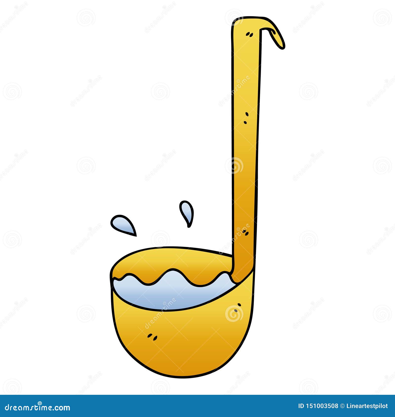 A Creative Quirky Gradient Shaded Cartoon Ladle Stock Vector ...