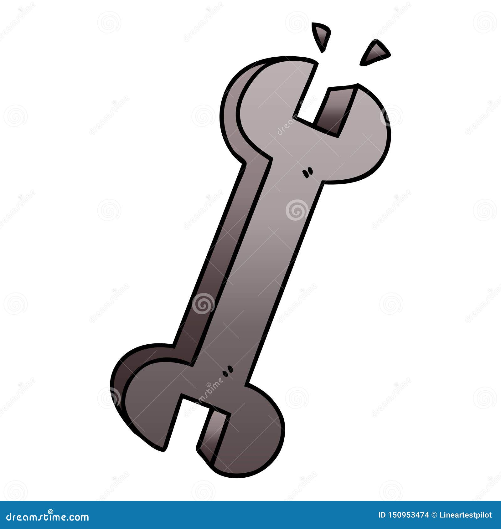 A Creative Quirky Gradient Shaded Cartoon Spanner Stock Vector ...
