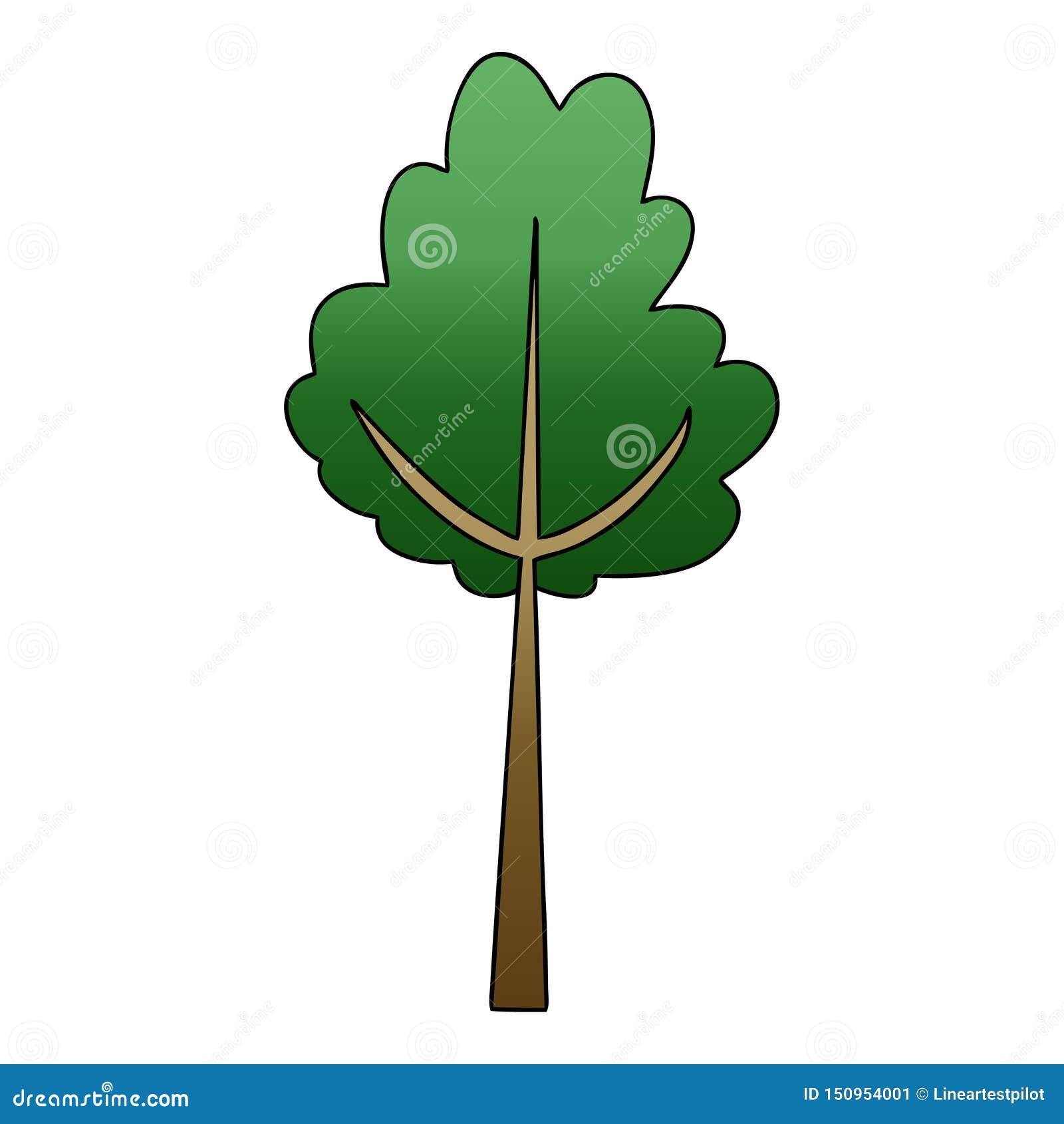 A Creative Quirky Gradient Shaded Cartoon Tree Stock Vector ...