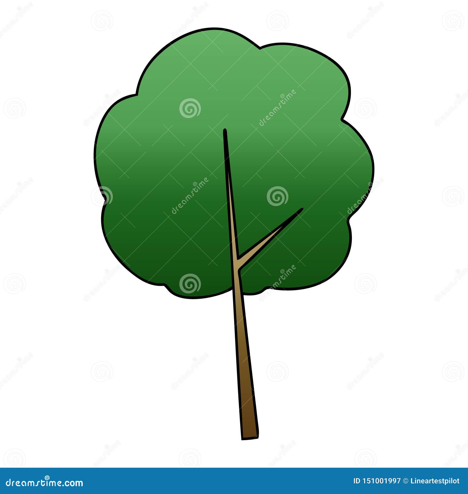 A Creative Quirky Gradient Shaded Cartoon Tree Stock Vector ...