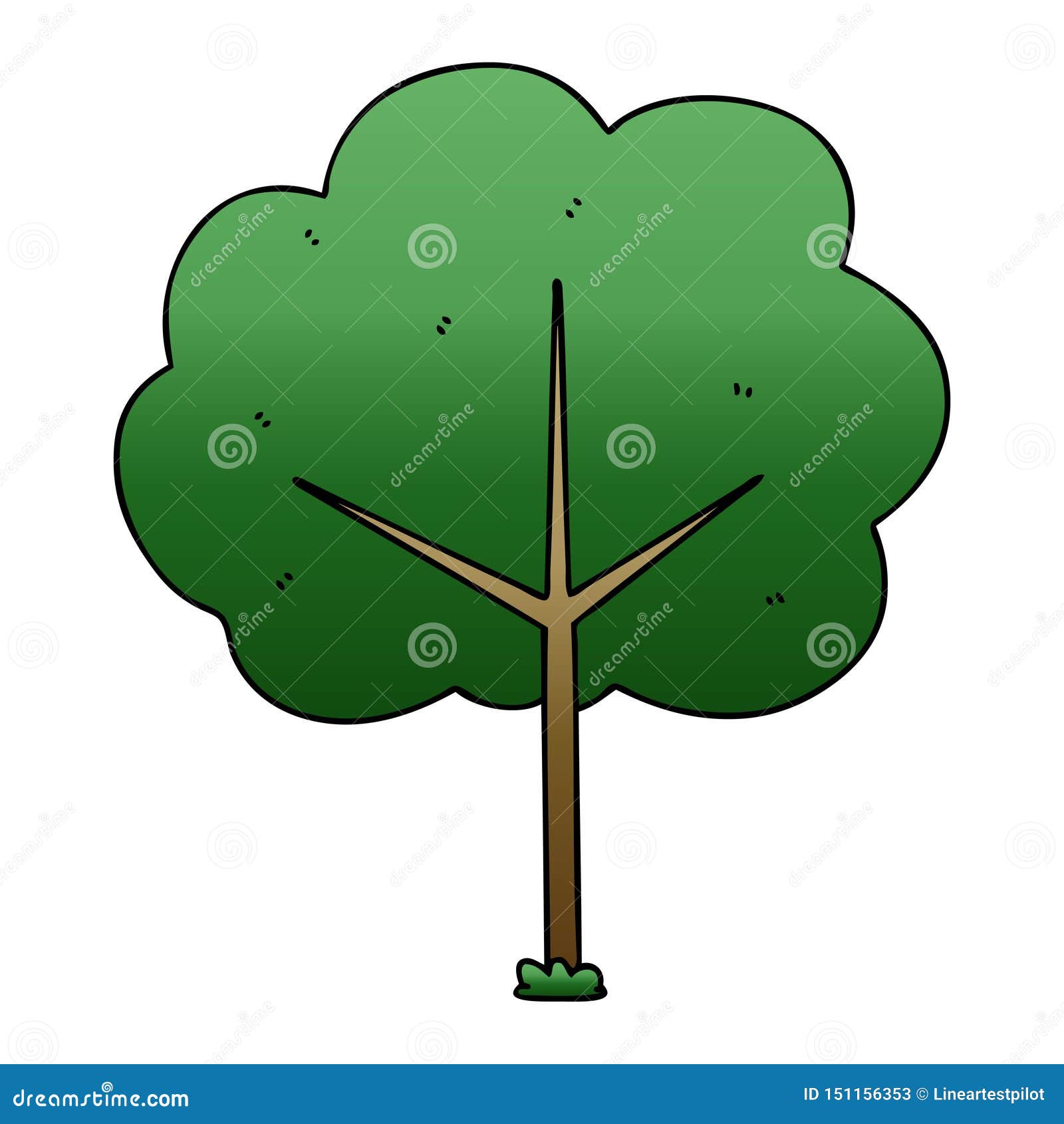 A Creative Quirky Gradient Shaded Cartoon Tree Stock Vector ...