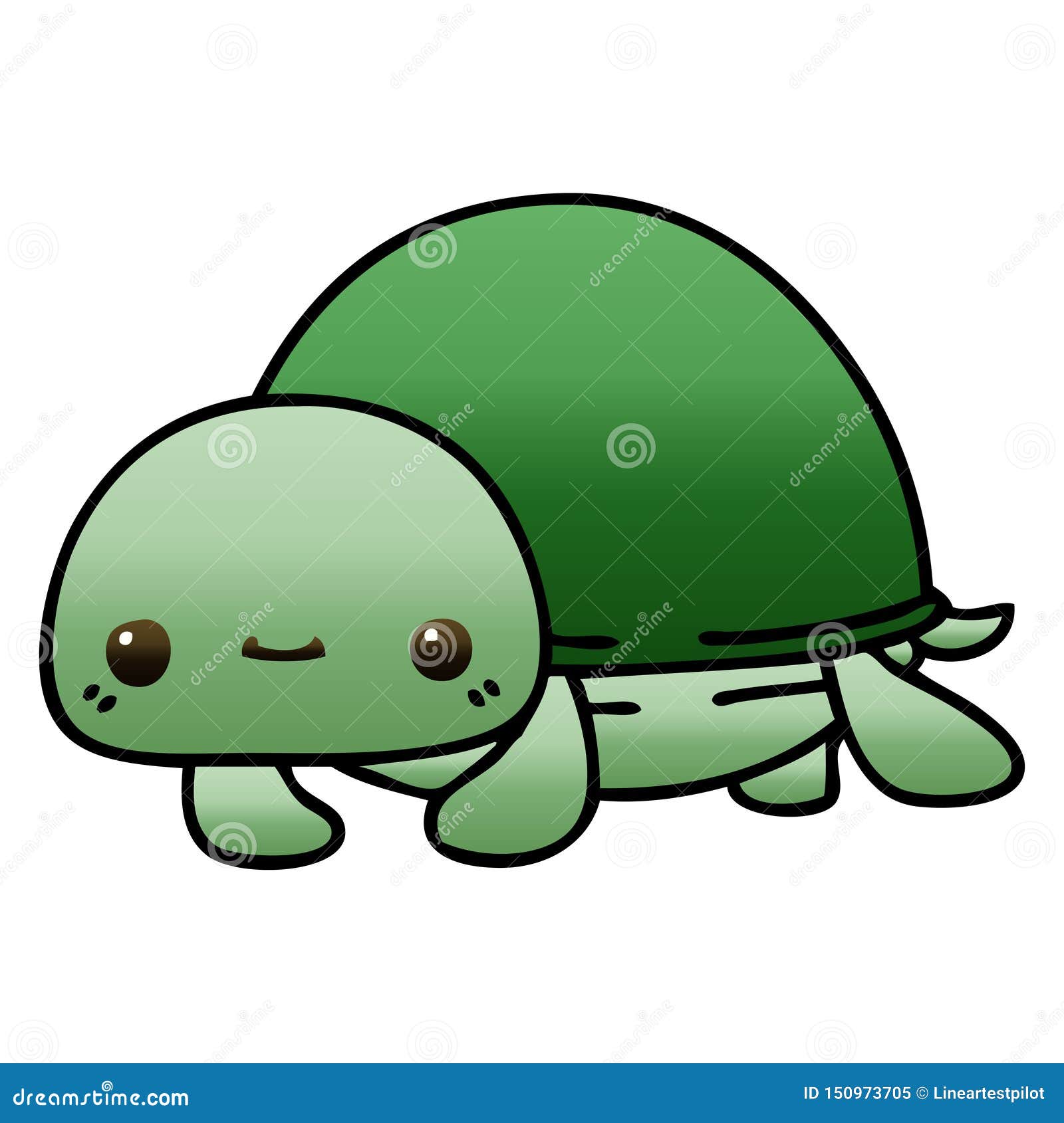 A Creative Quirky Gradient Shaded Cartoon Turtle Stock Vector ...