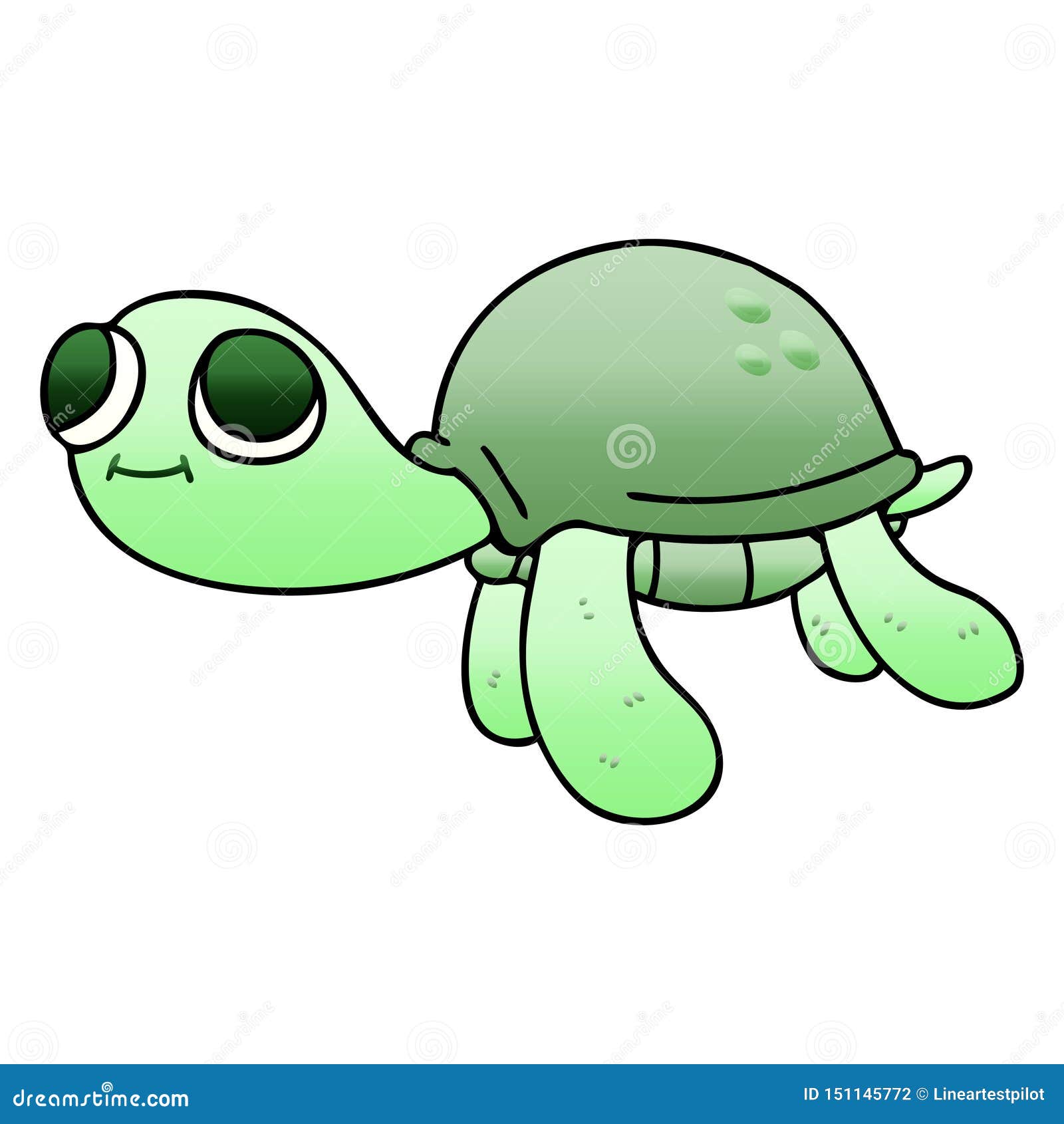 A Creative Quirky Gradient Shaded Cartoon Turtle Stock Vector ...