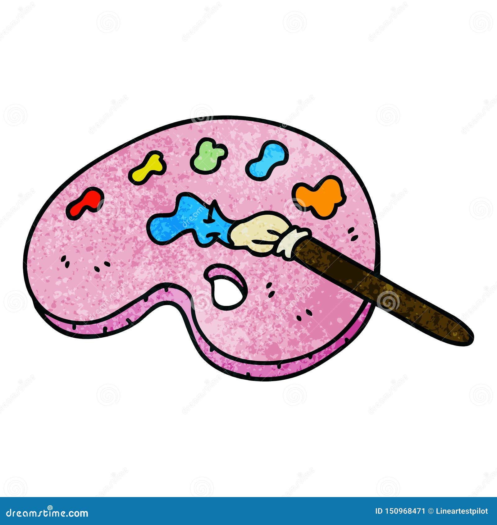 A Creative Quirky Hand Drawn Cartoon Art Pallette Stock Vector ...